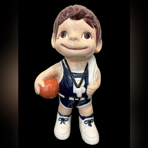 Art | Vintage Retro Ceramic Basketball Sports Boy Blue Uniform Figurine ...